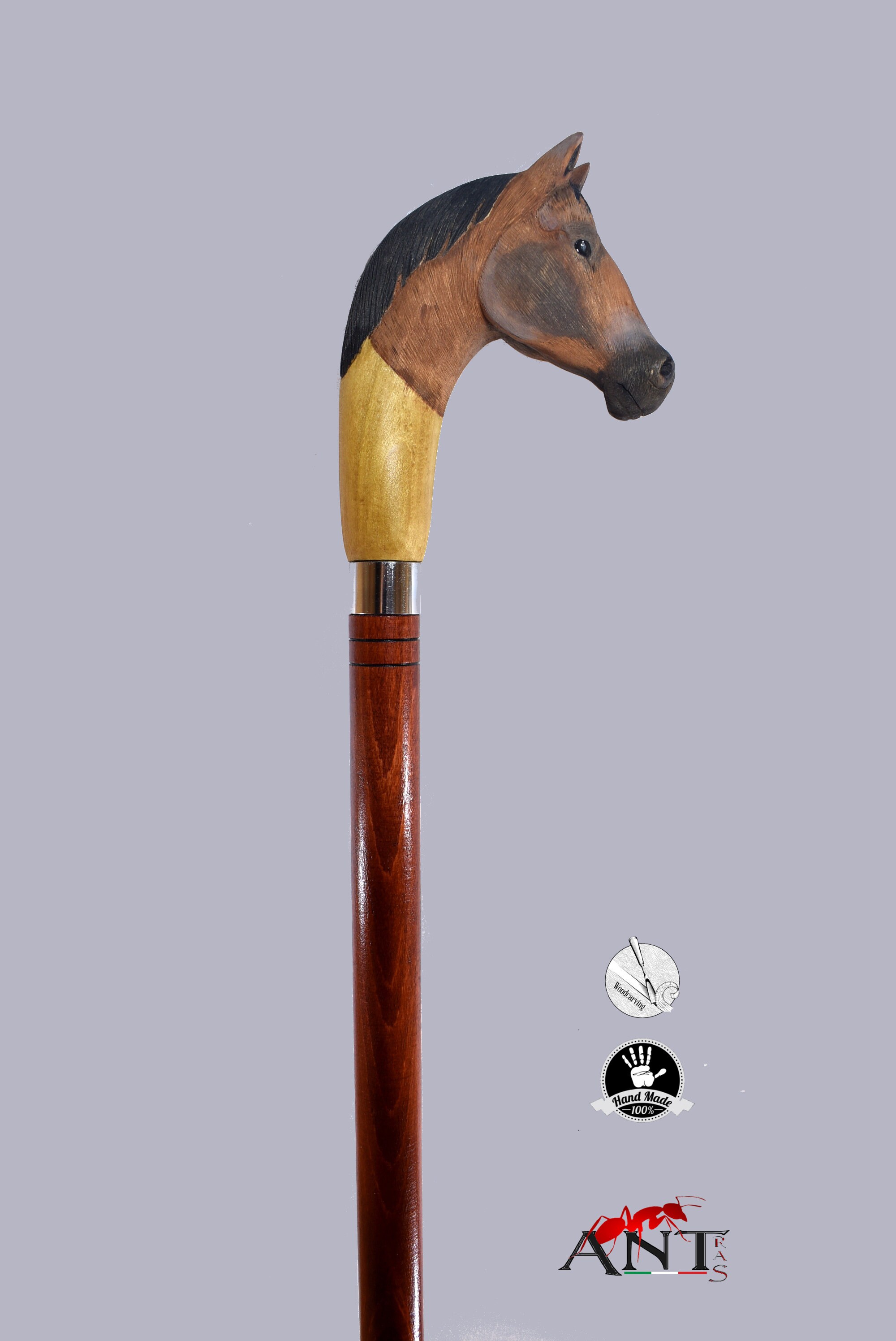 Custom wood walking stickrealistic horse head wood hand | Etsy