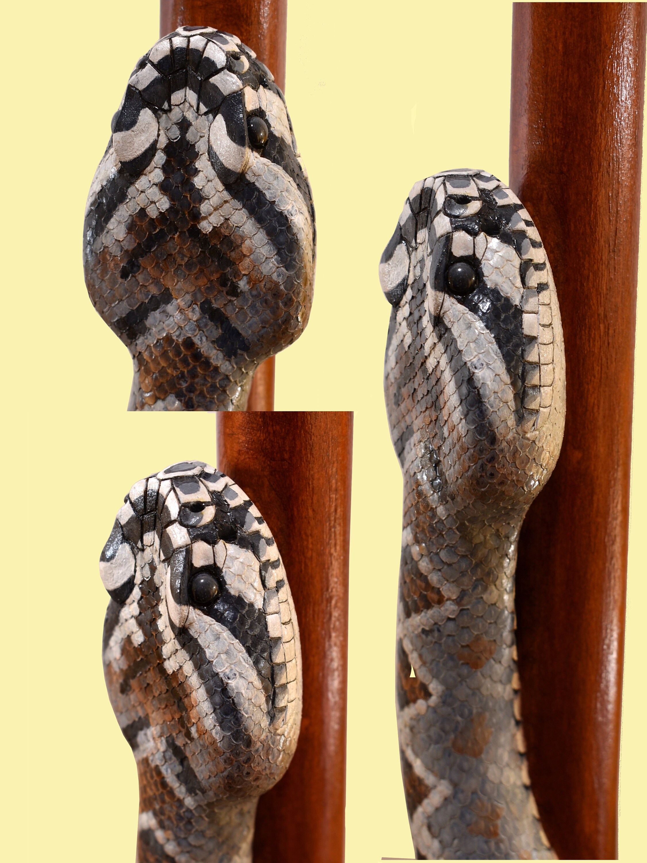 Snake Wooden Walking Stick Full Body Hand Carved Twisted | Etsy