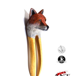 Wooden Acrylic Hair Fork Realistic Red Fox,hand Carved Hair Stick,hair ...