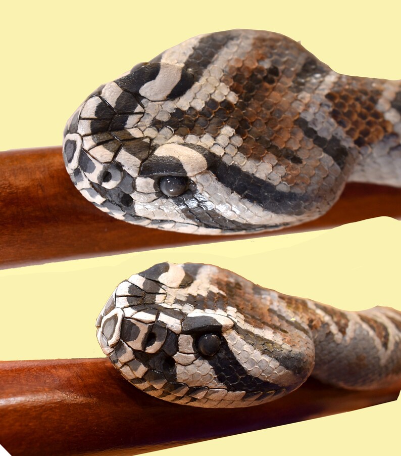 Snake Wooden Walking Stick Full Body Hand Carved Twisted - Etsy UK