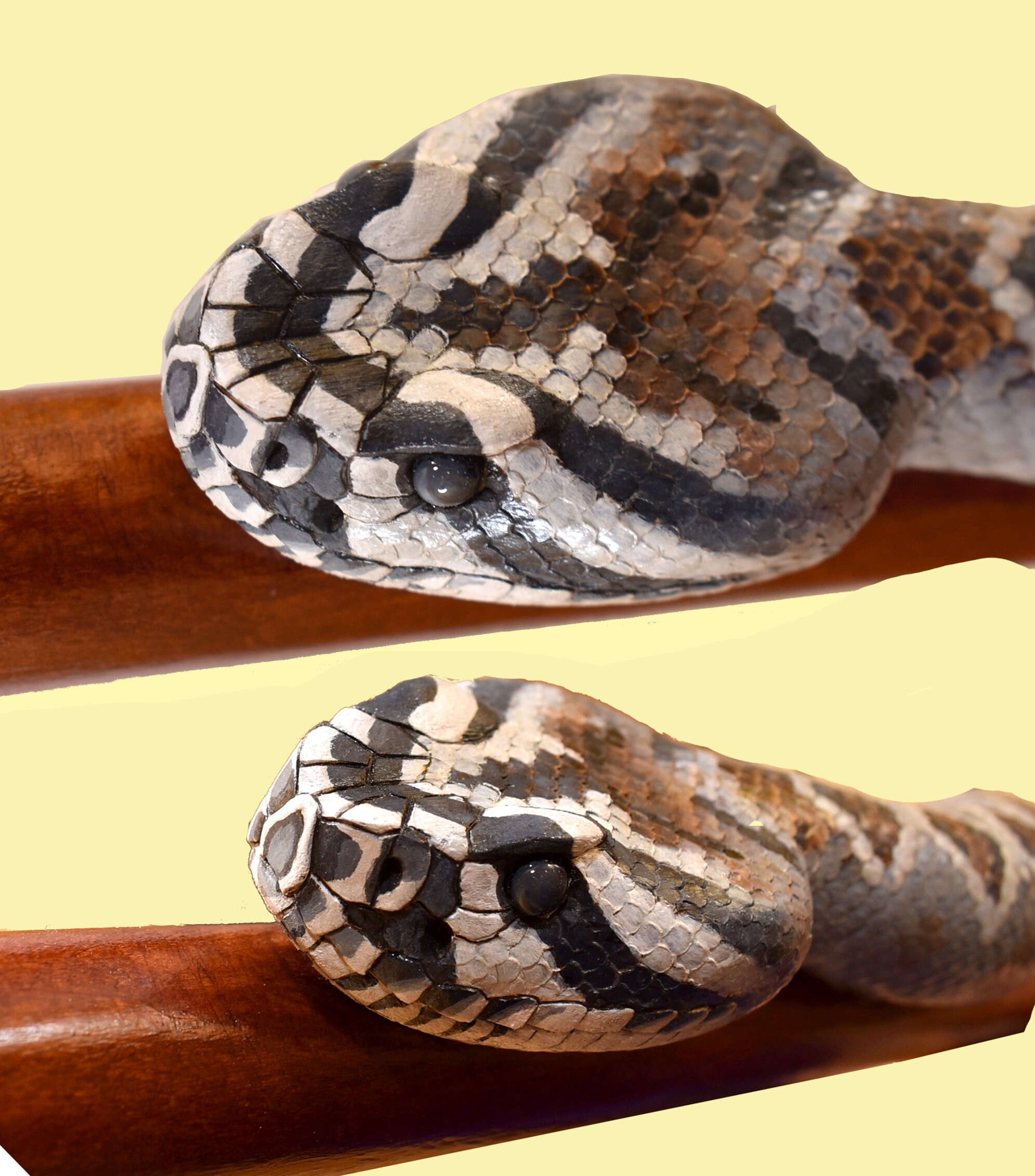 Snake Wooden Walking Stick Full Body Hand Carved Twisted | Etsy