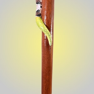 COPPERHEAD Snake Sculpture Wooden Walking Stick Hiking Staff, Hand ...