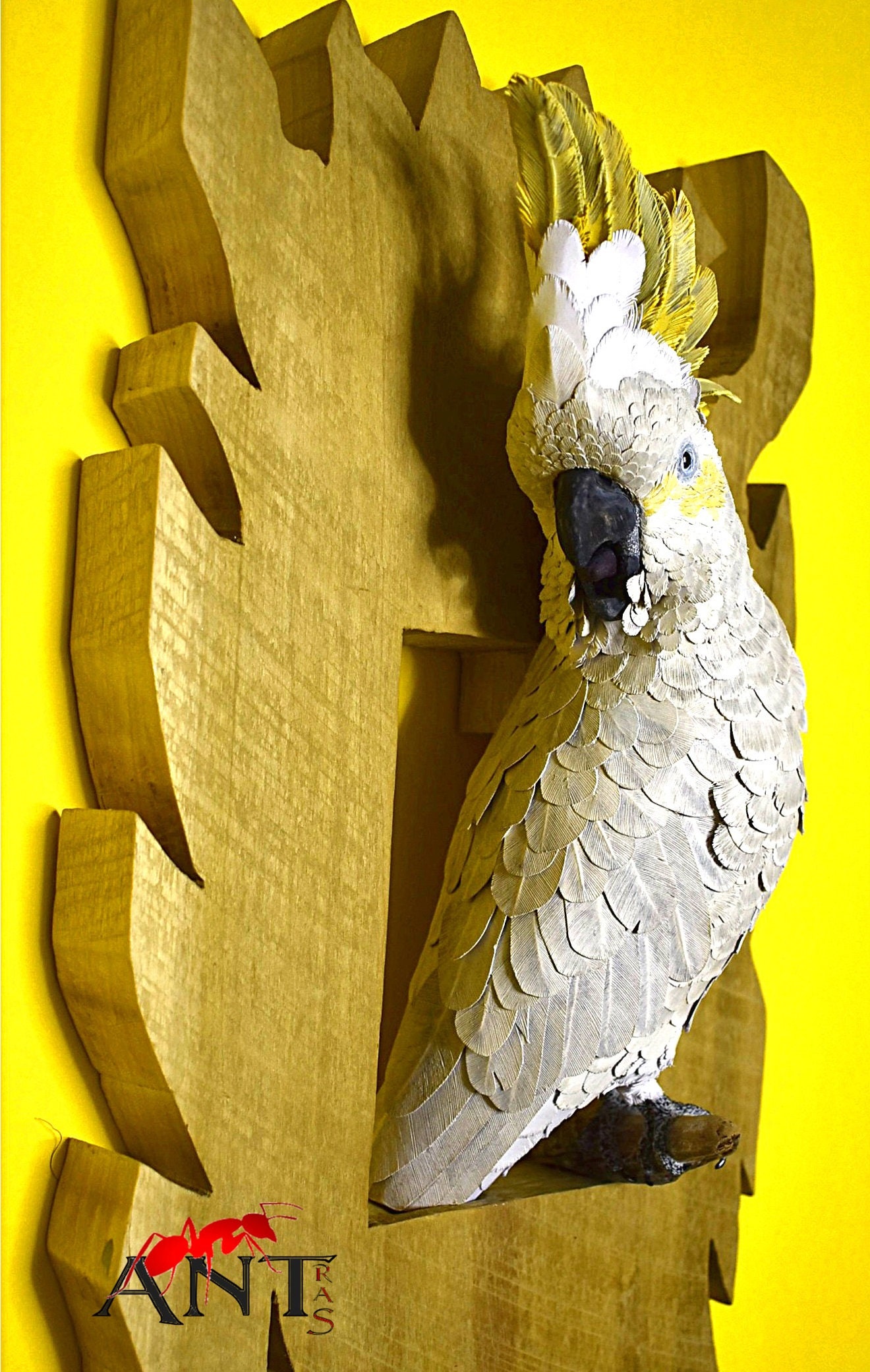 Sulphur-Crested Cockatoo parrot wood paper bird | Etsy