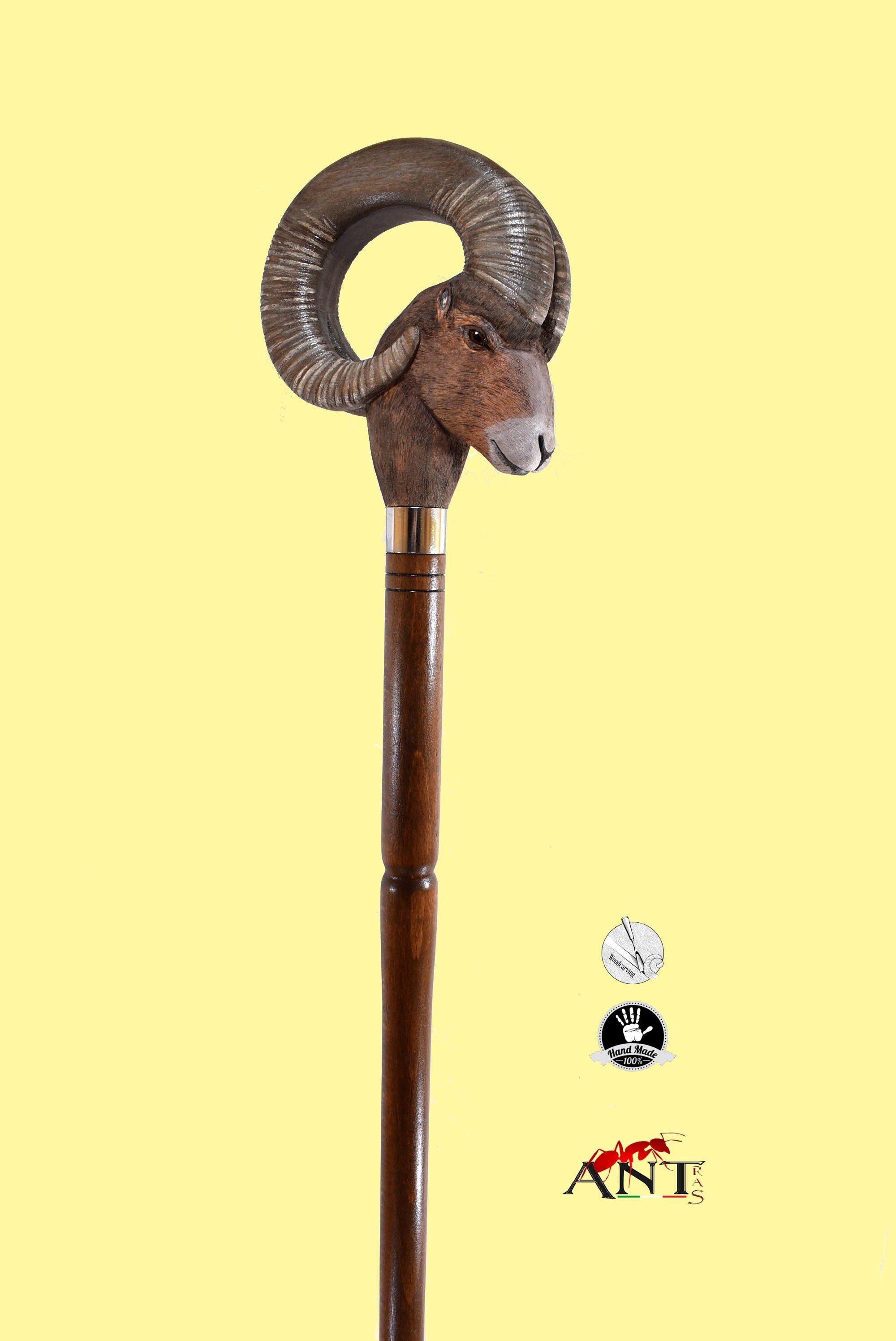 Ram Walking Cane Handmade Vintage Wooden Walking Canes Sticks for Men ...