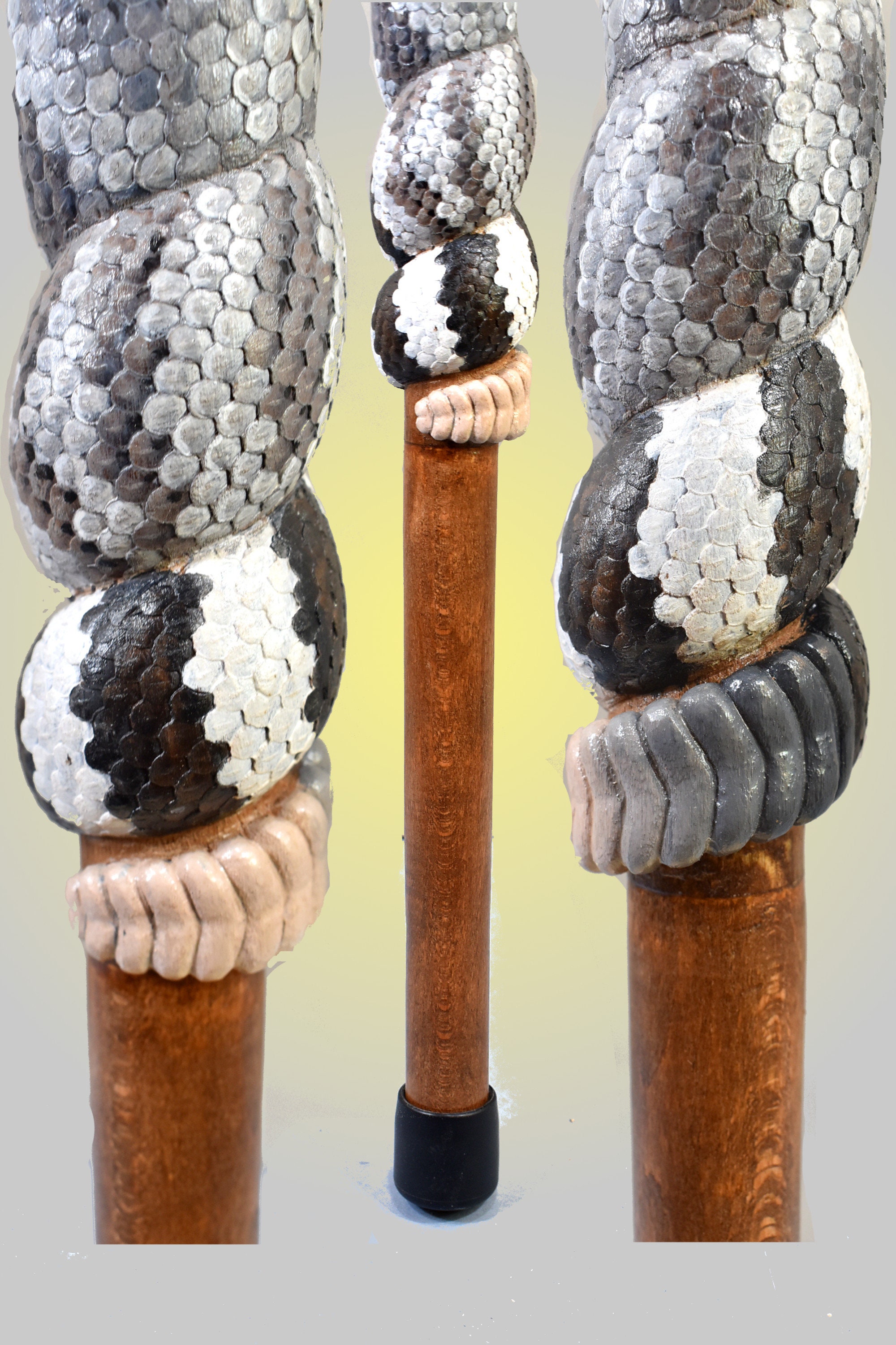 Diamondback Rattlesnake Wooden Walking Cane Full Body,hand Carved Cane ...