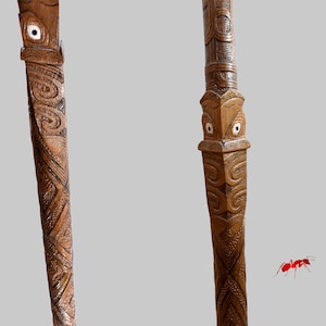 Carved Tokotoko Maori Walking Stick,elegant Dogs for Men Fathers Day ...