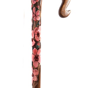 Custom Wood Walking Caneshepherd Crook Handle With Cherry - Etsy