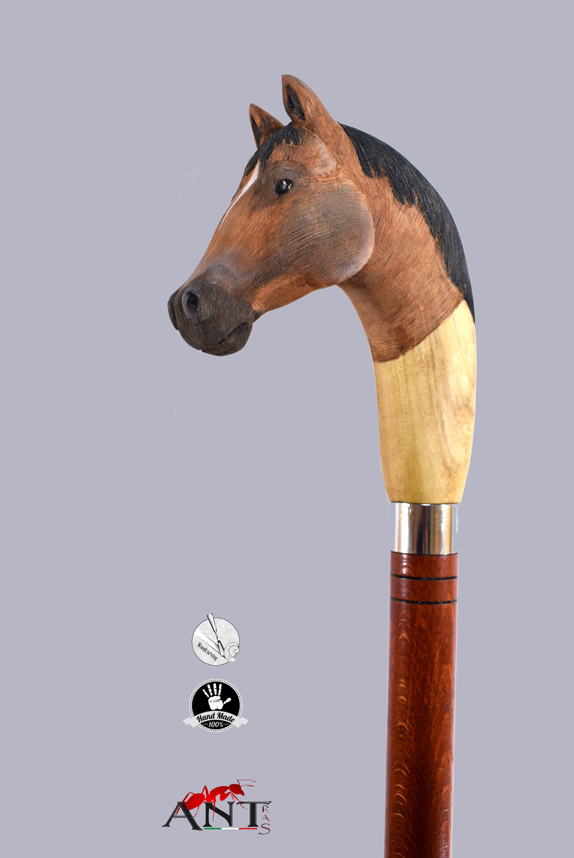 Custom wood walking stickrealistic horse head wood hand | Etsy