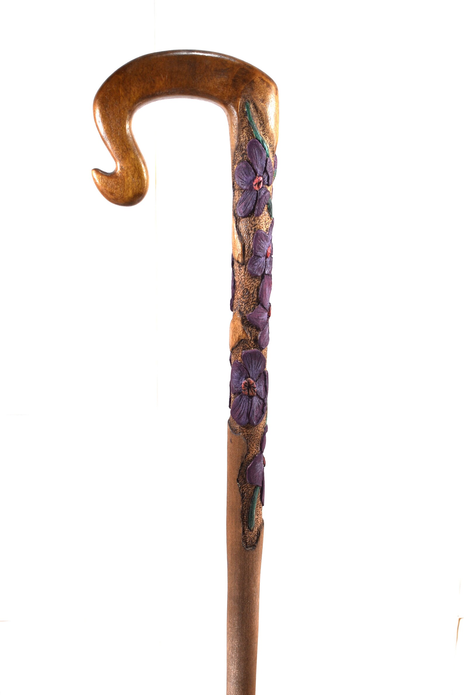 Wooden Walking Cane Shepherd Crook Handle With Fantasy Purple - Etsy ...