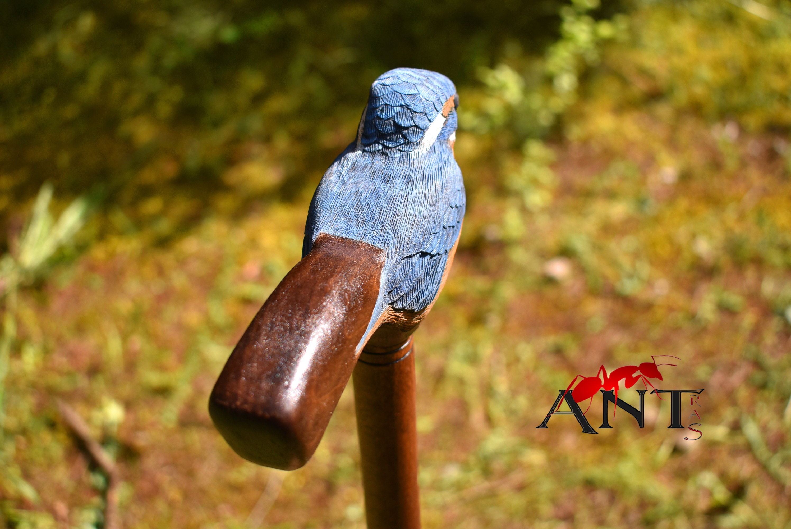 Custom wood walking canerealistic kingfisher wood birdhand | Etsy