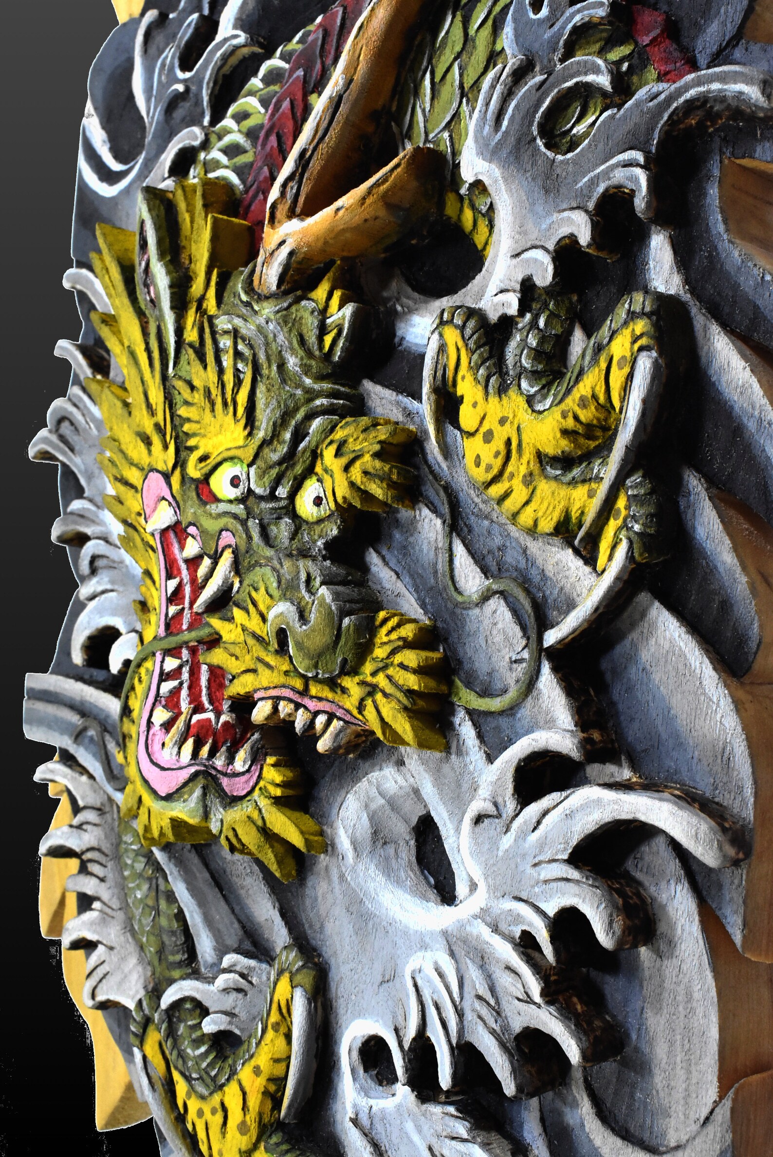 Dragon and Waves Japanese Art Wood Wall Hanging Wall Art - Etsy