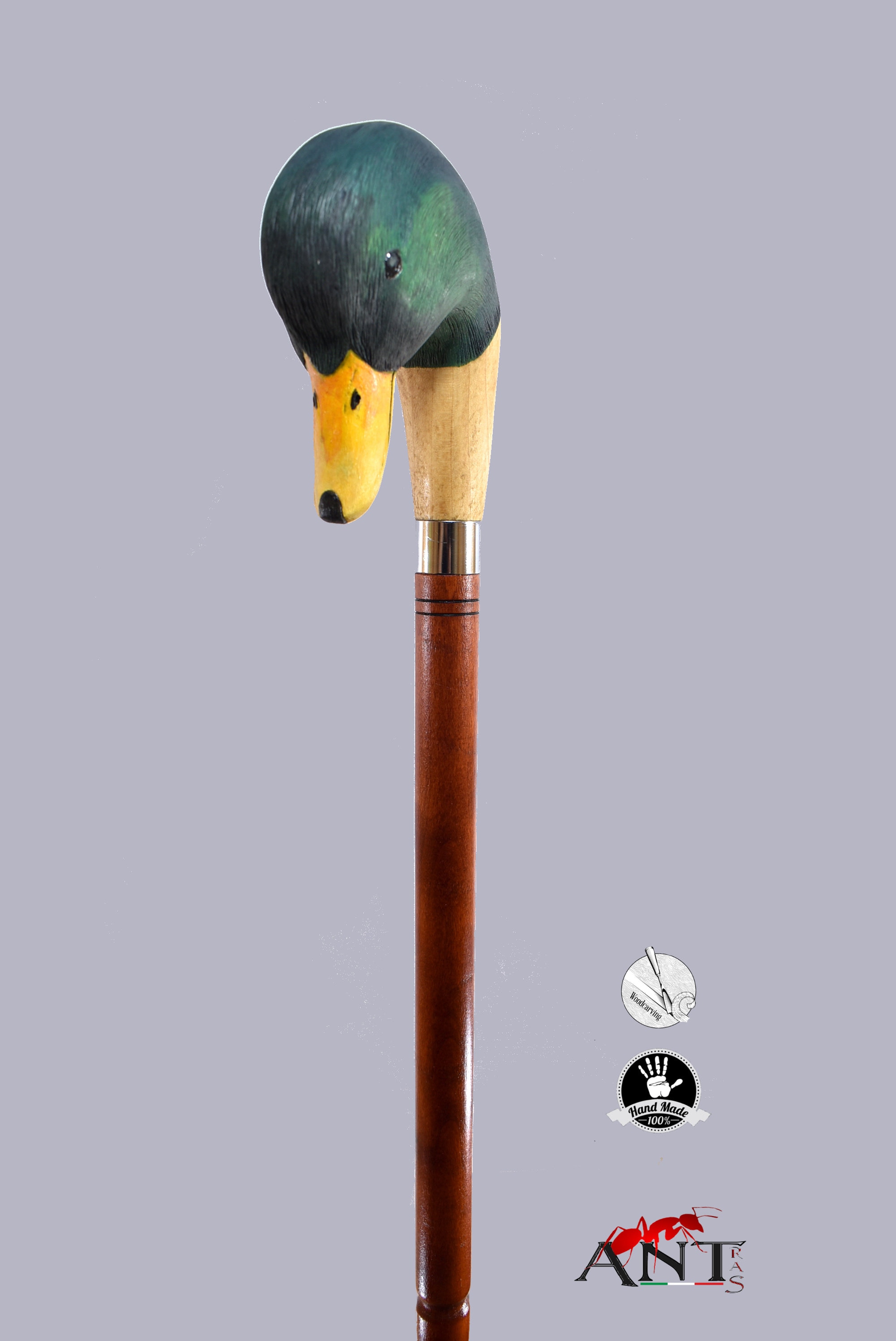 Custom Wood Walking Stick,realistic Mallard Duck Wood Bird,hand Carved ...