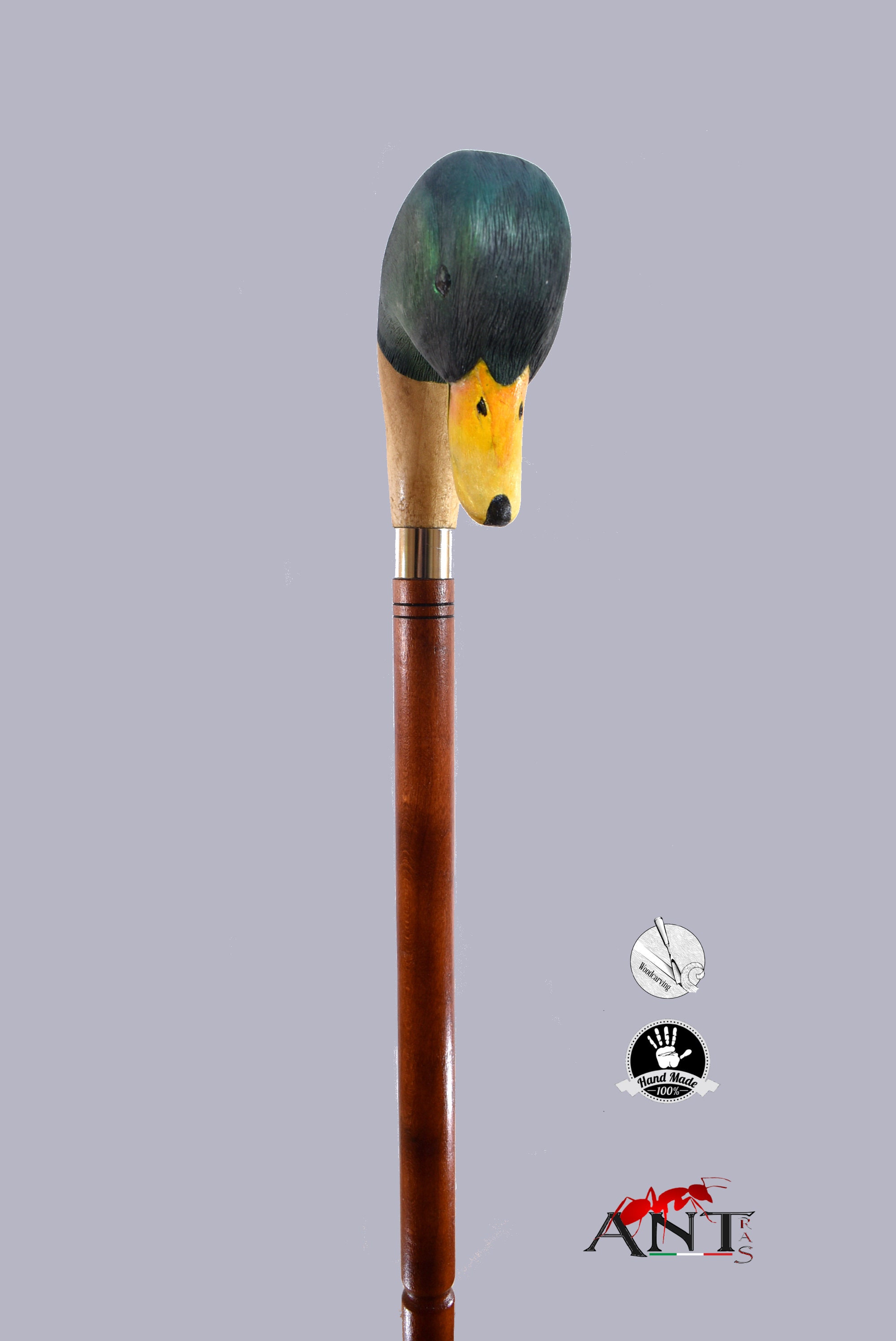 Custom Wood Walking Stick,realistic Mallard Duck Wood Bird,hand Carved ...