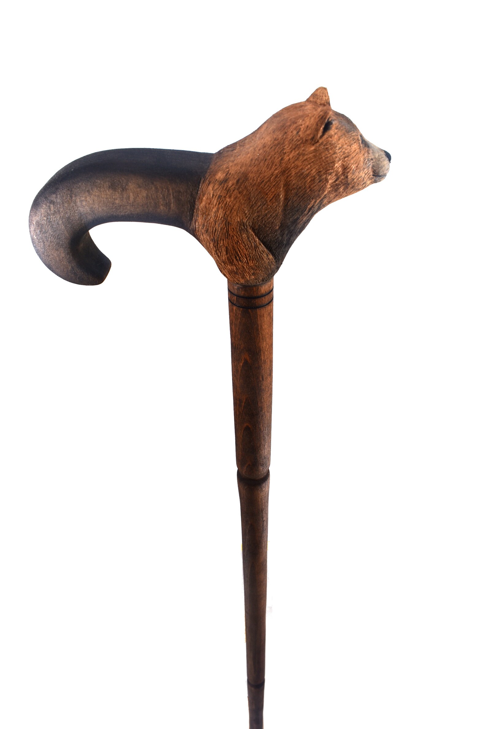 Walking Cane Realistic Brown Grizzly Bear Handlewood Crafted | Etsy