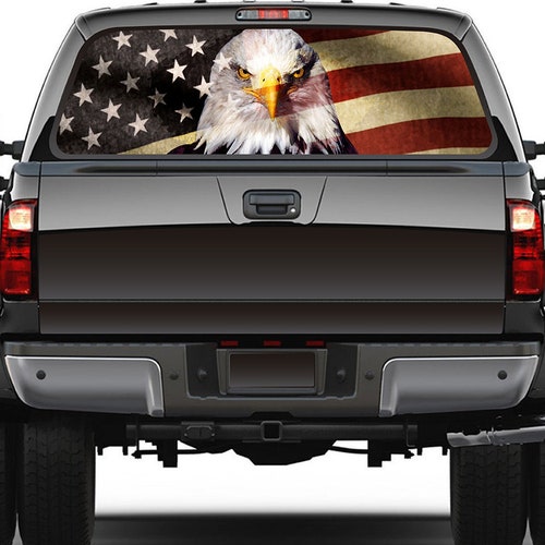 Patriotic American Flag Eagle Rear Window Graphic Tint Decal - Etsy