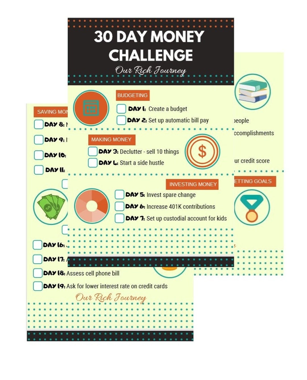 30 Day Money Challenge - PDF Instant Download - Etsy