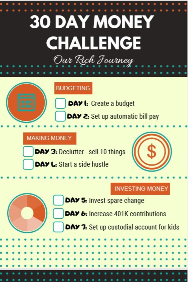 30 Day Money Challenge - PDF Instant Download - Etsy