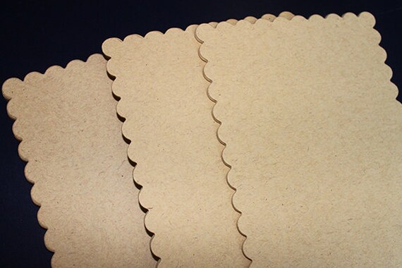 Scalloped Paper 30/set Blank Scalloped Paper Rustic | Etsy