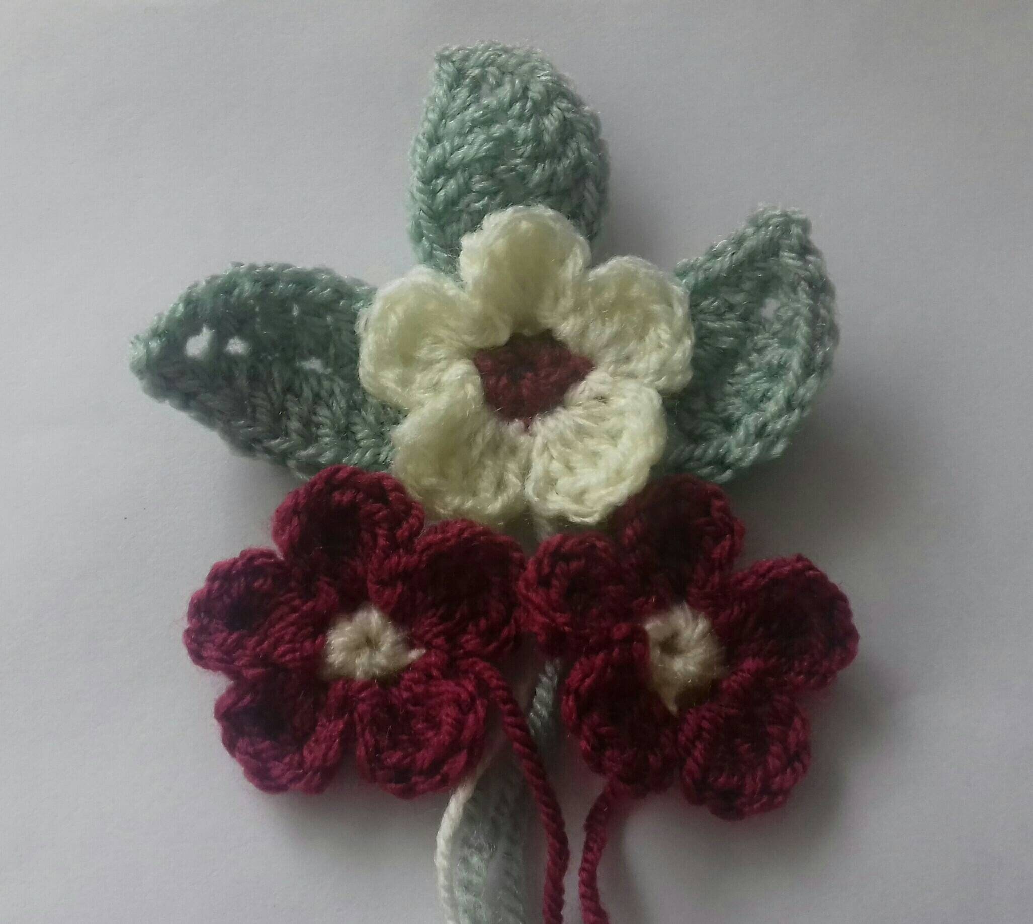 Crochet Flowers and Leaves. Set of 20. Autumn Colours. - Etsy
