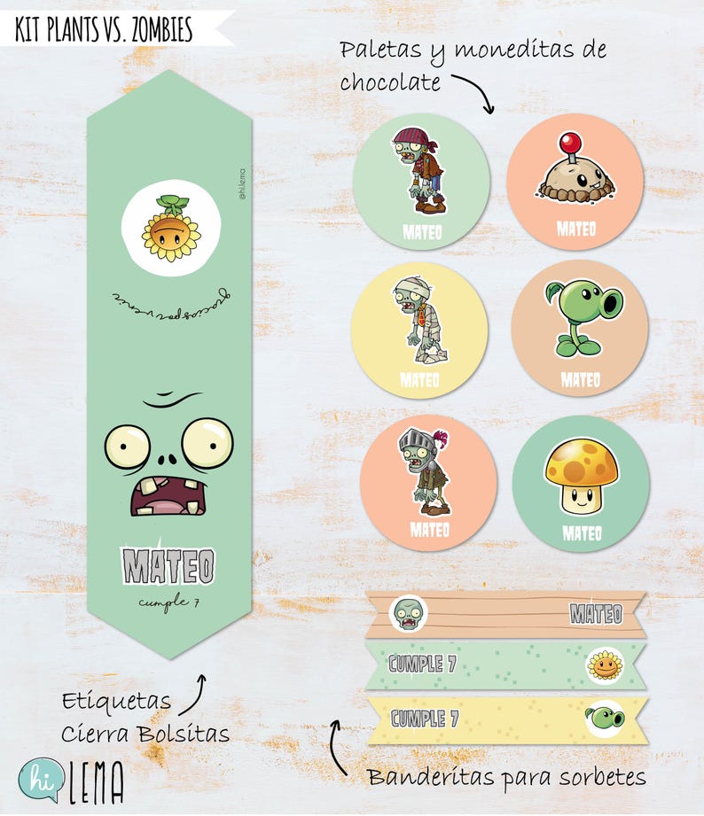 Plants Vs Zombies Printable Kit - Etsy UK
