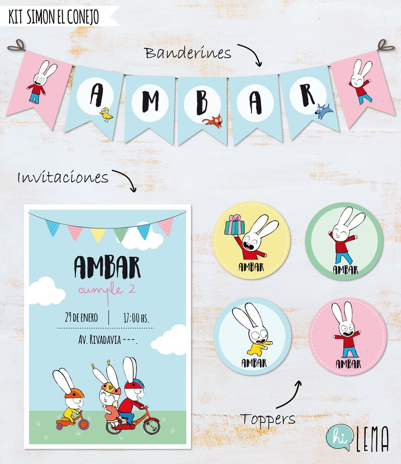 Simon the Rabbit Printable Kit Version 1 or 2 - Etsy