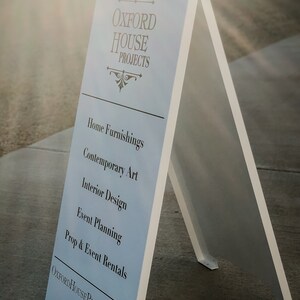Custom A-frame Sign: Minimalist White Metal Sidewalk Display - Etsy