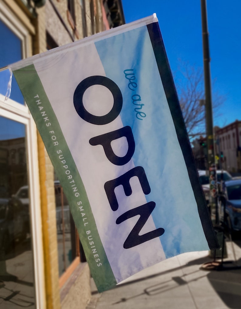 We Are Open Flag Open Flag for Business Storefront Flag - Etsy