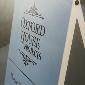 Custom A-frame Sign: Minimalist White Metal Sidewalk Display - Etsy