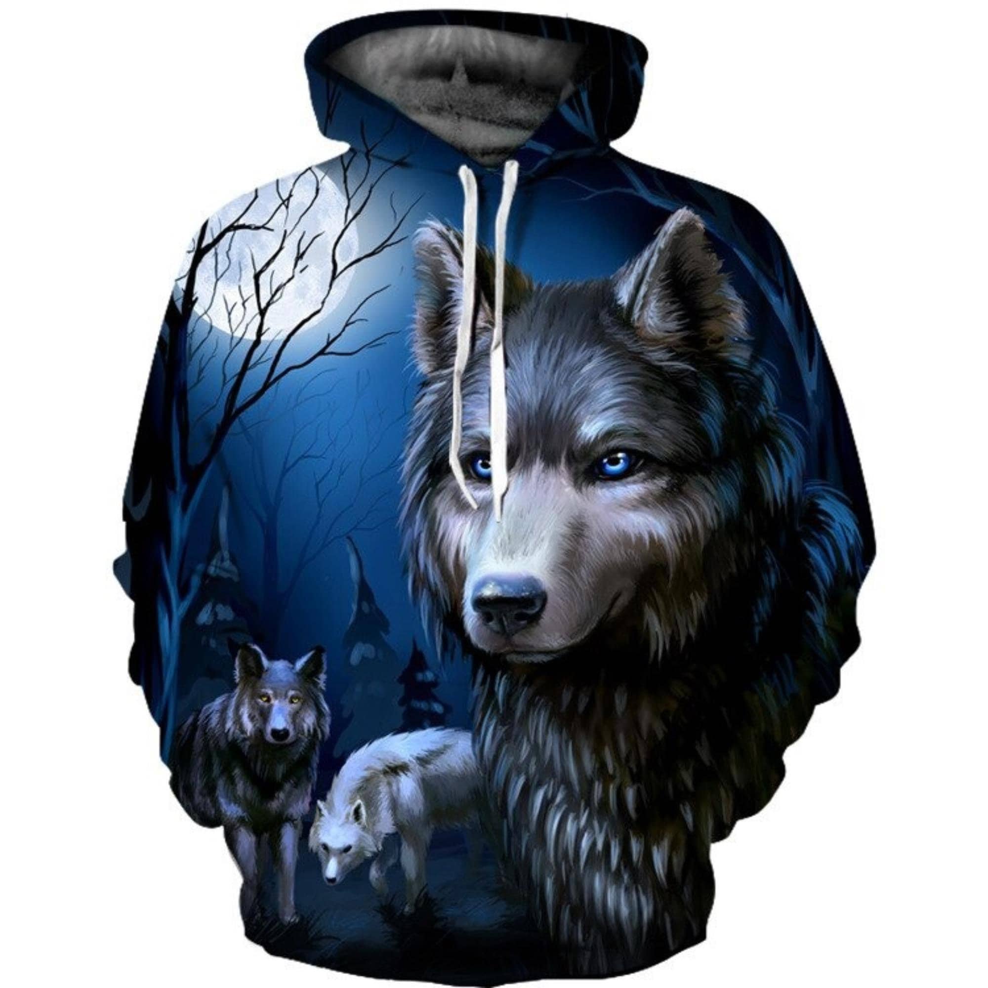 Spring Autumn Space Galaxy Wolf Hoodie Men Women 3D Printed Oversized ...