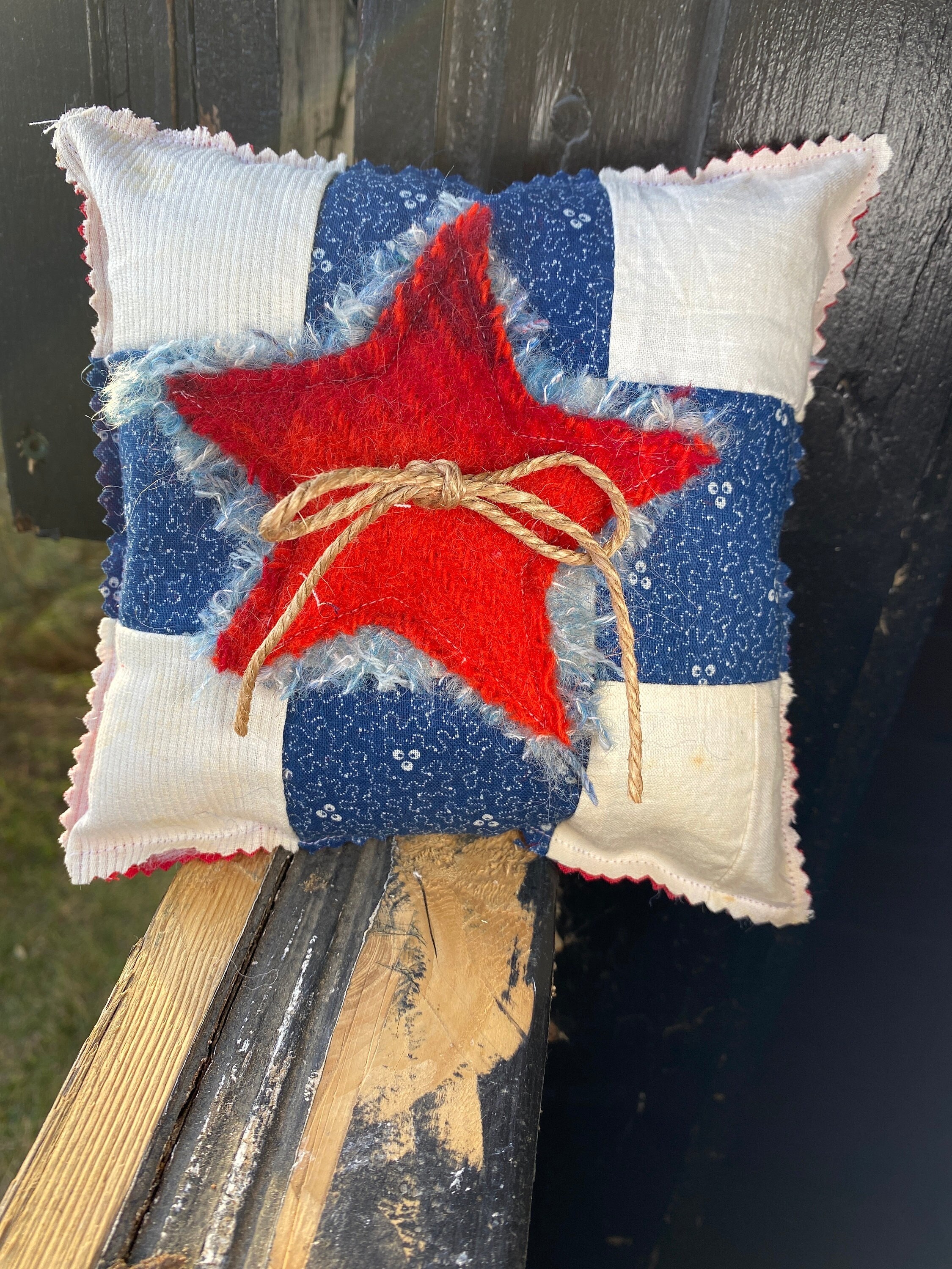 7 Antique Quilt Star Bowl Filler Decor, Rustic Farmhouse Flag Patchwork ...