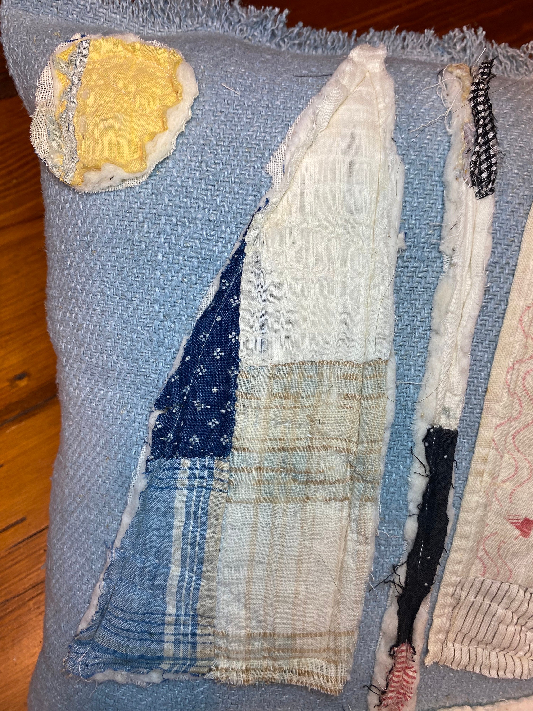 16 Antique Grain Sack Sailboat Pillow, Farmhouse Style Rustic ...