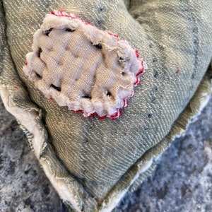 6" Primitive Antique Quilt Heart, Hanging Pillow Farmhouse Bowl Filler ...