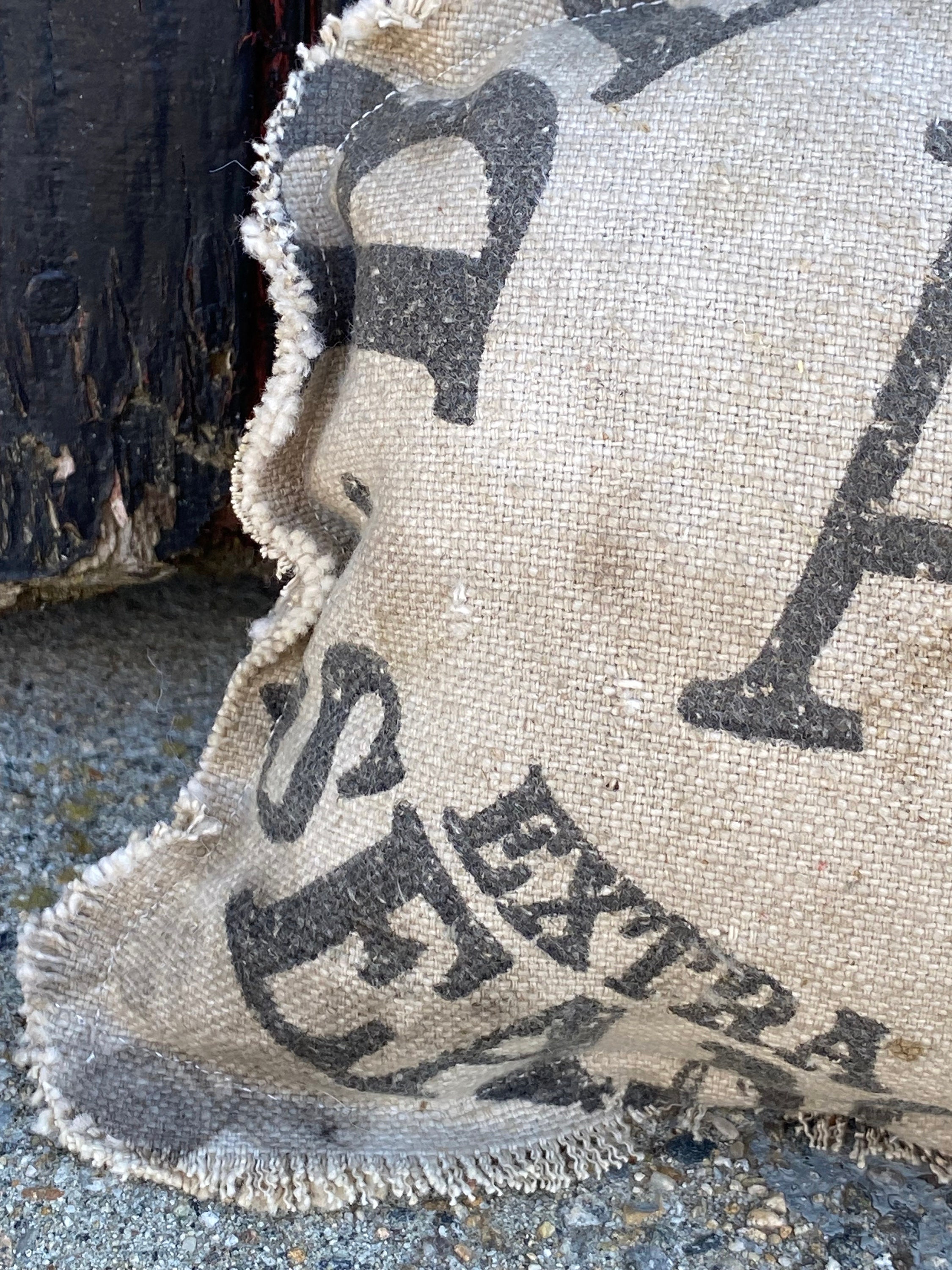 12 Antique BEMIS Grainsack Cat Pillow, Rustic Farmhouse Grain Sack ...