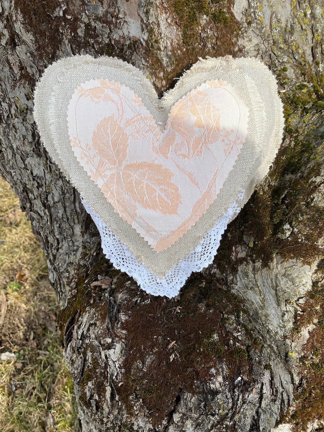 Sachet - Heart From French Vintage Textiles, Cottage Style Aromatherapy ...