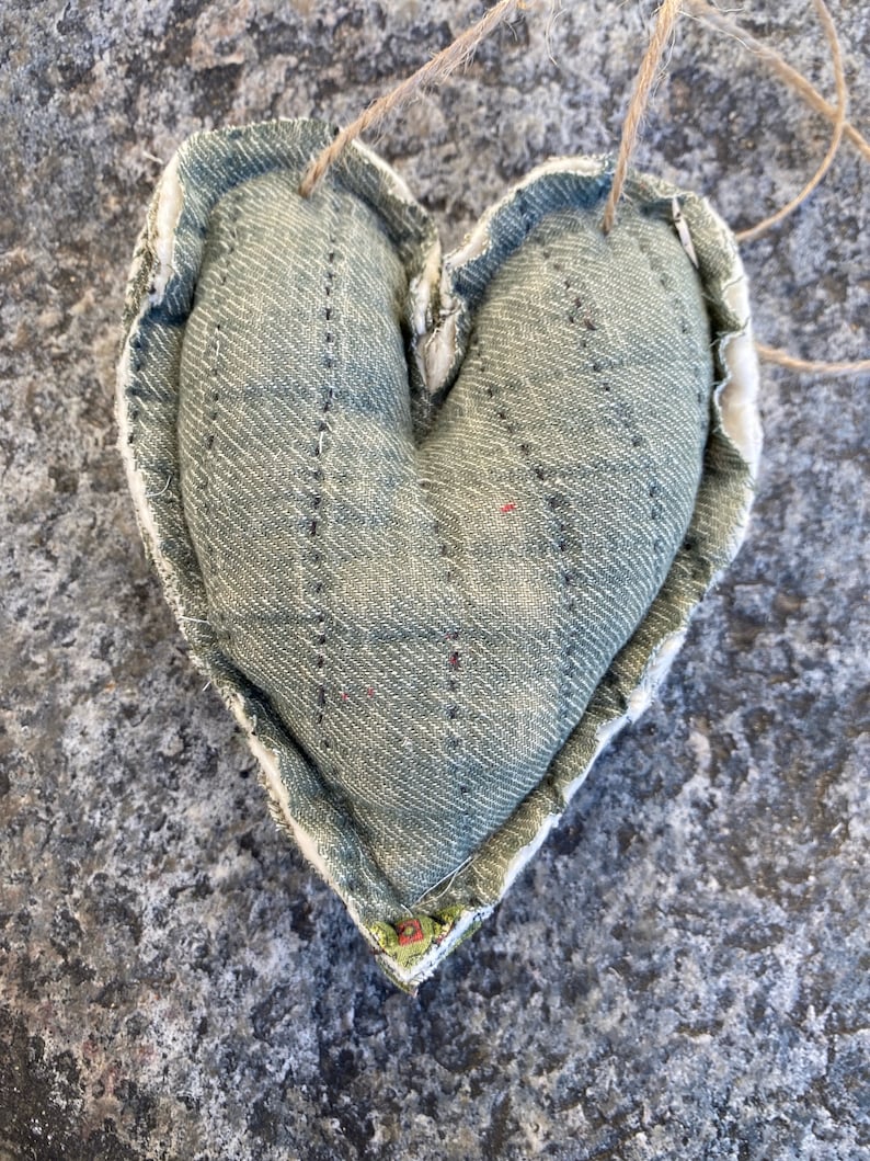 6 Primitive Antique Quilt Heart, Hanging Pillow Farmhouse Bowl Filler ...