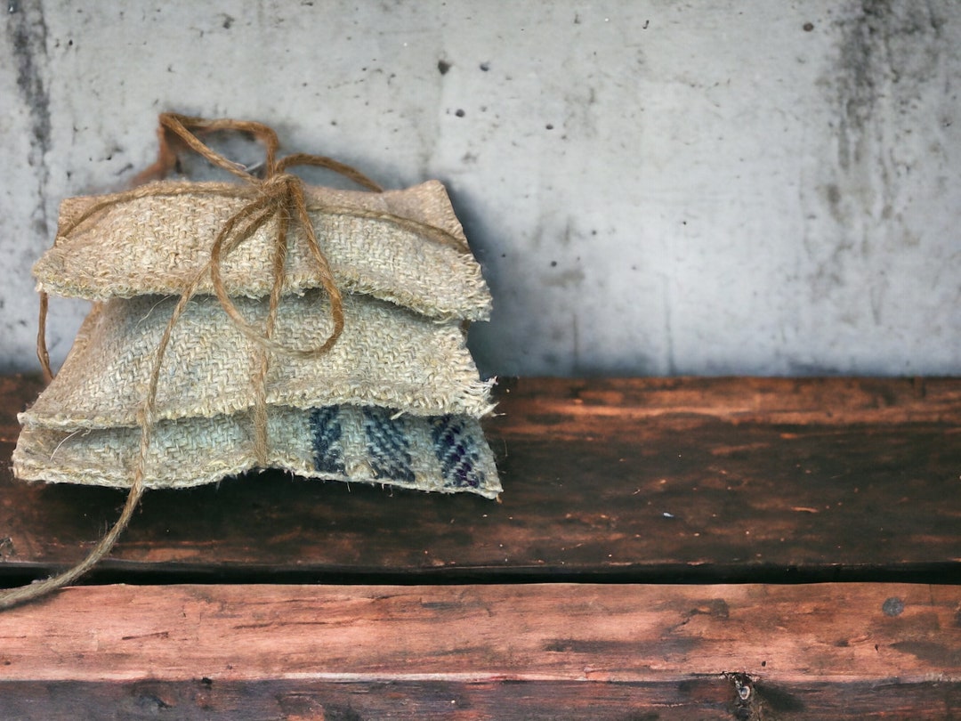 Lavender Sachets - Antique German Grain Sack SET, Rustic Farmhouse ...
