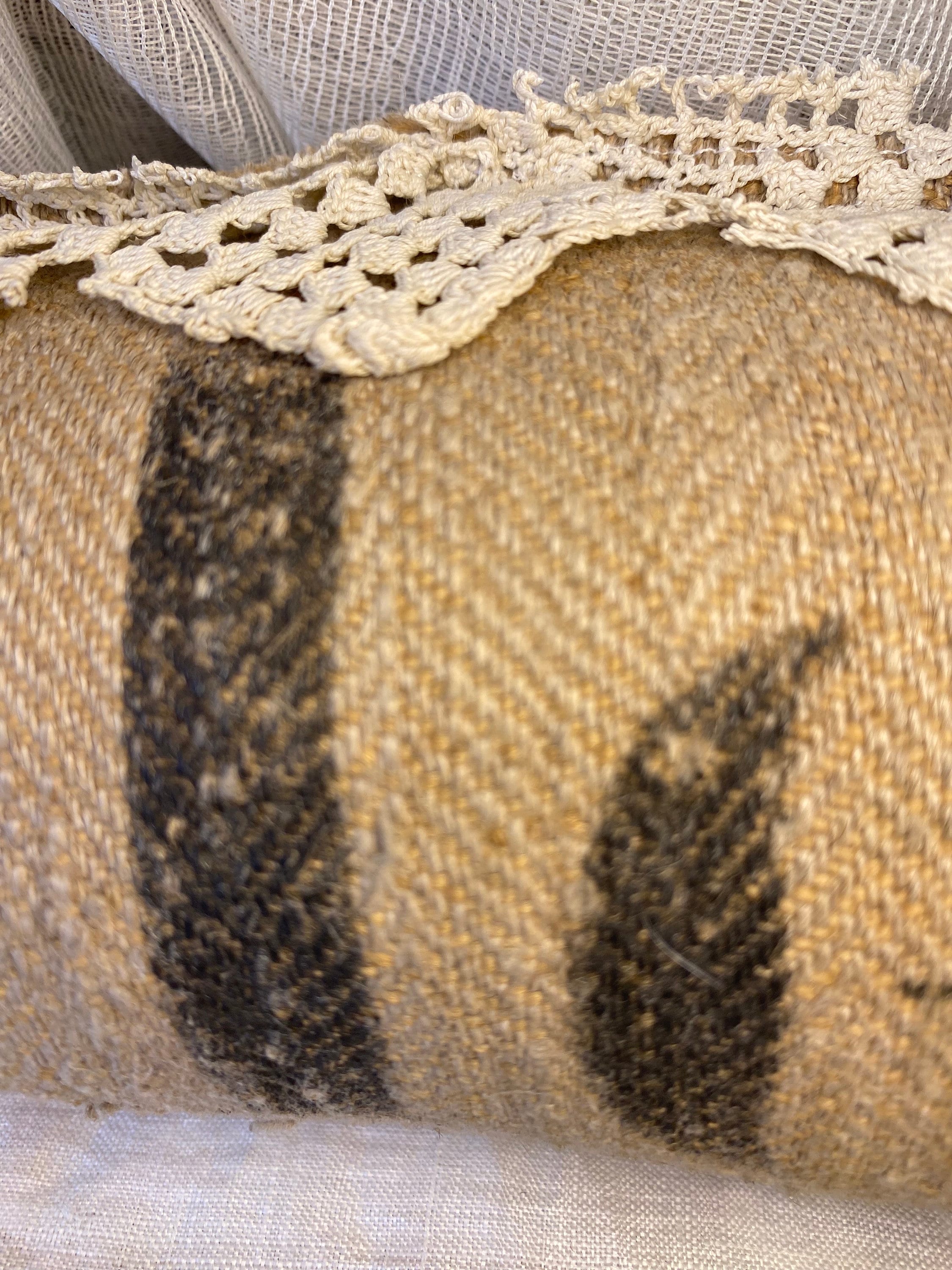 21 Antique German Grainsack Bolster Pillow, Rustic Farmhouse Grain Sack ...