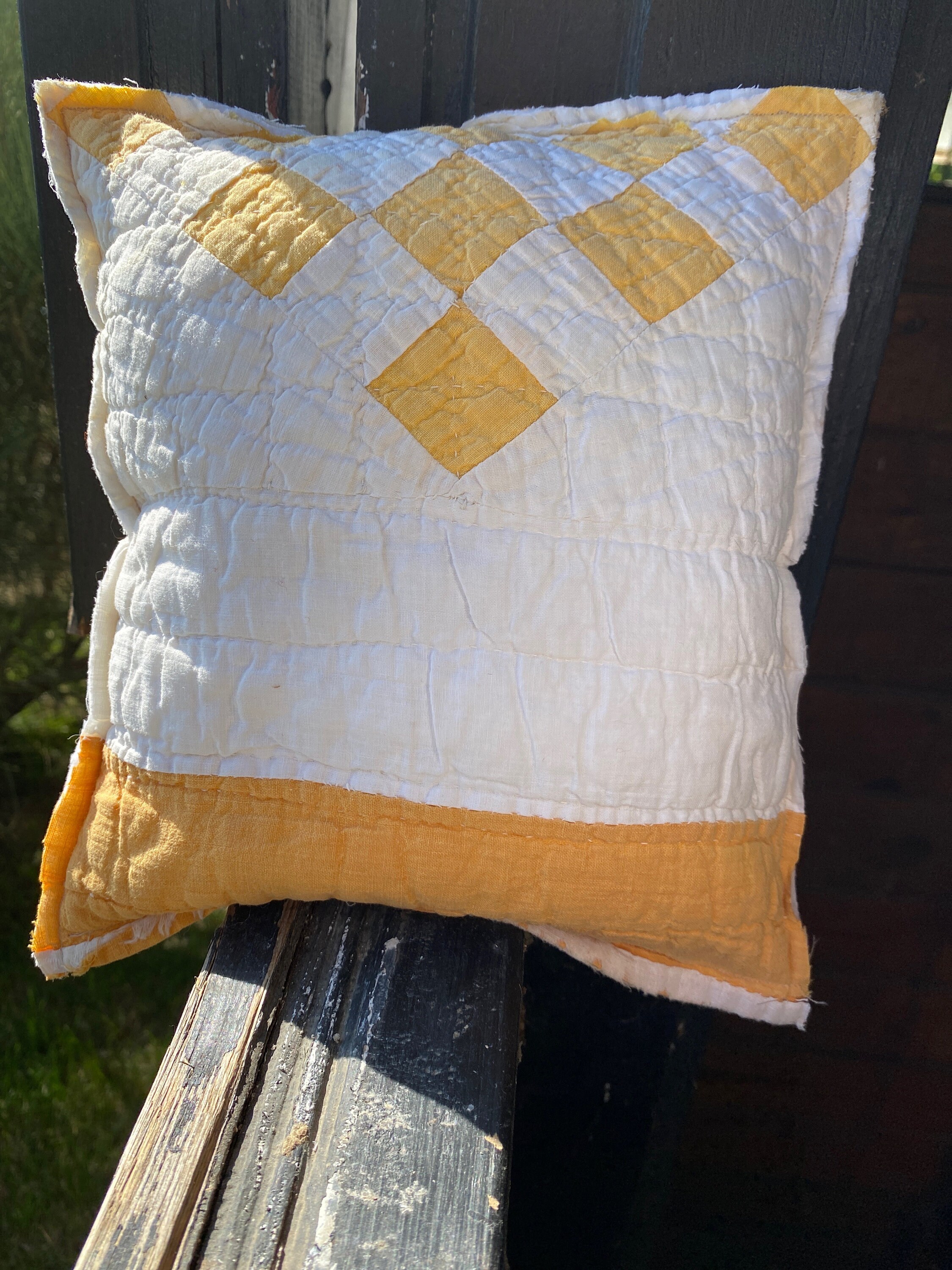10 Antique Quilt & Wool Leaf Farmhouse Sofa Pillow, Farmhouse Style ...