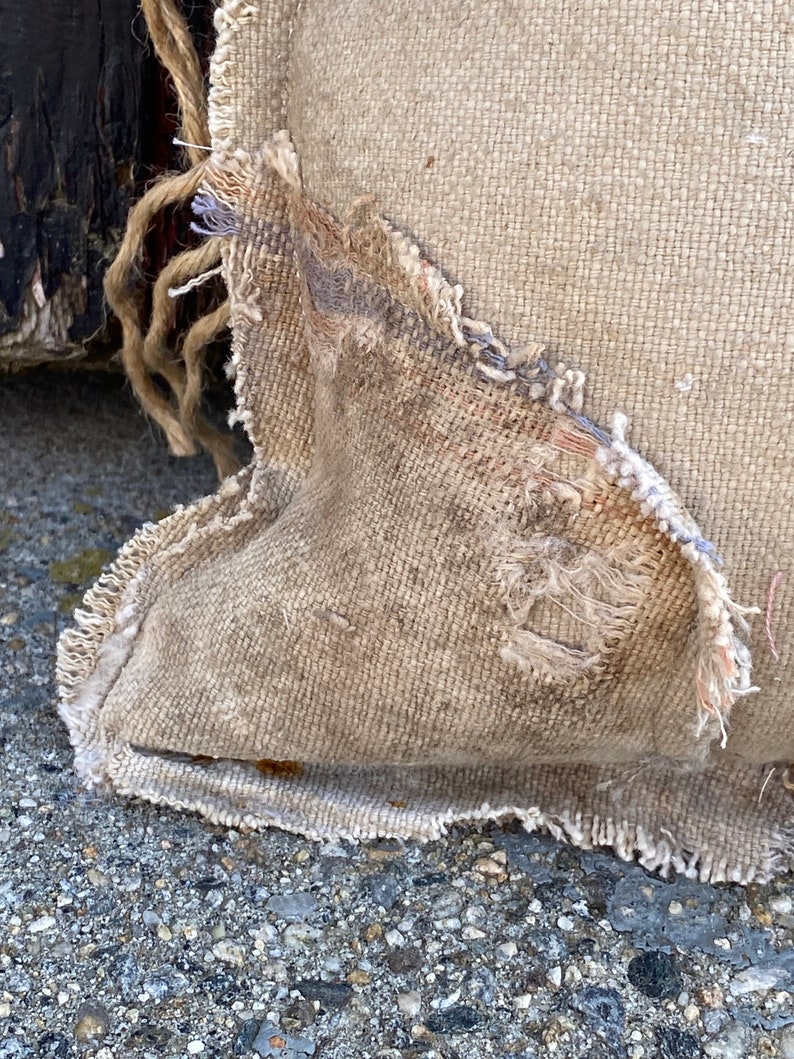 12 Antique BEMIS Grainsack Cat Pillow, Rustic Farmhouse Grain Sack ...