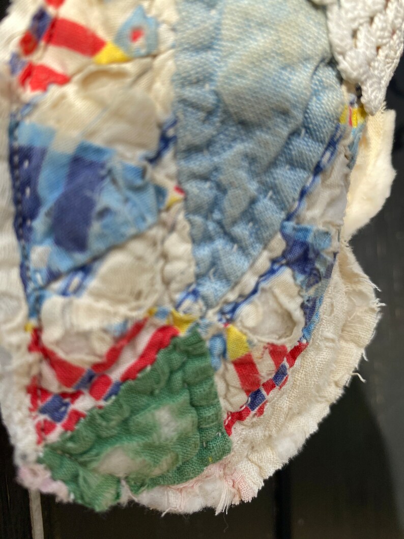 M Antique Quilt & Lace Christmas Hanging Mitten Pocket Farmhouse Bowl ...