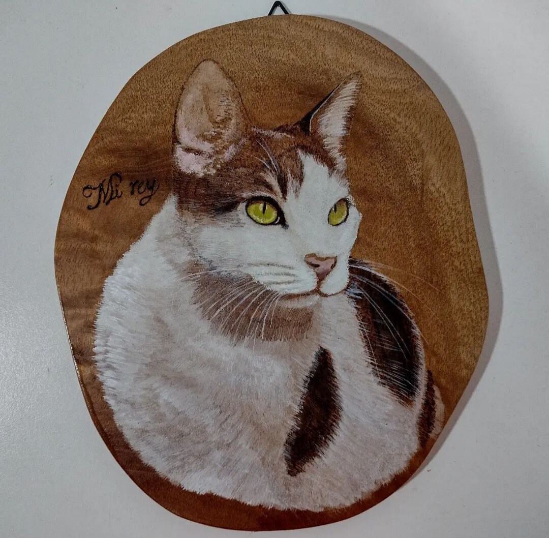 Personalized Pyrography and Painting Portrait wood. - Etsy