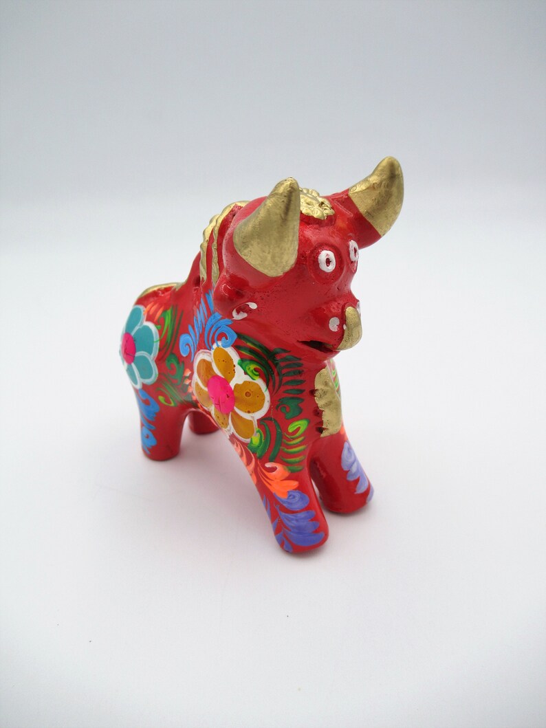 Pucara Bull 3.5 Tall/peruvian Ceramic Hand-painted - Etsy