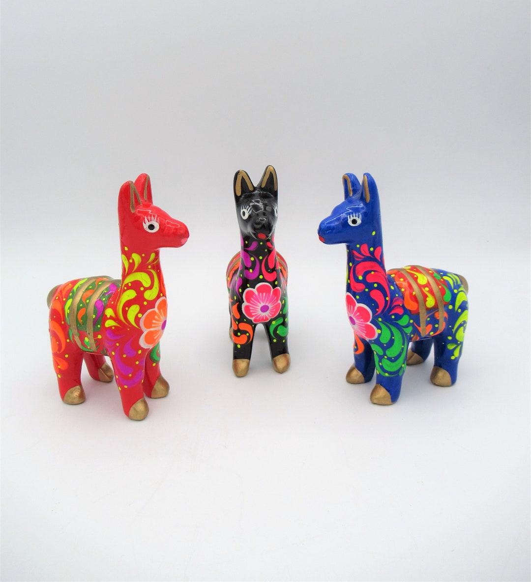 Llama Ceramic 5" Tall Peruvian Ceramic. Hand-painted Peruvian Figure ...