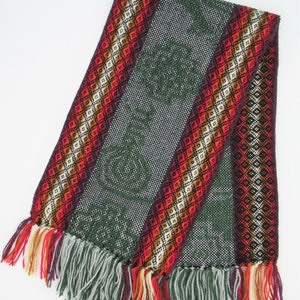 Alpaca Blend Unisex Scarf With Llama and Chakana Design/peruvian Alpaca ...
