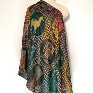 Peruvian Pashmina Shawl. Llama Reversible Pashmina Shawl. Wrap for ...