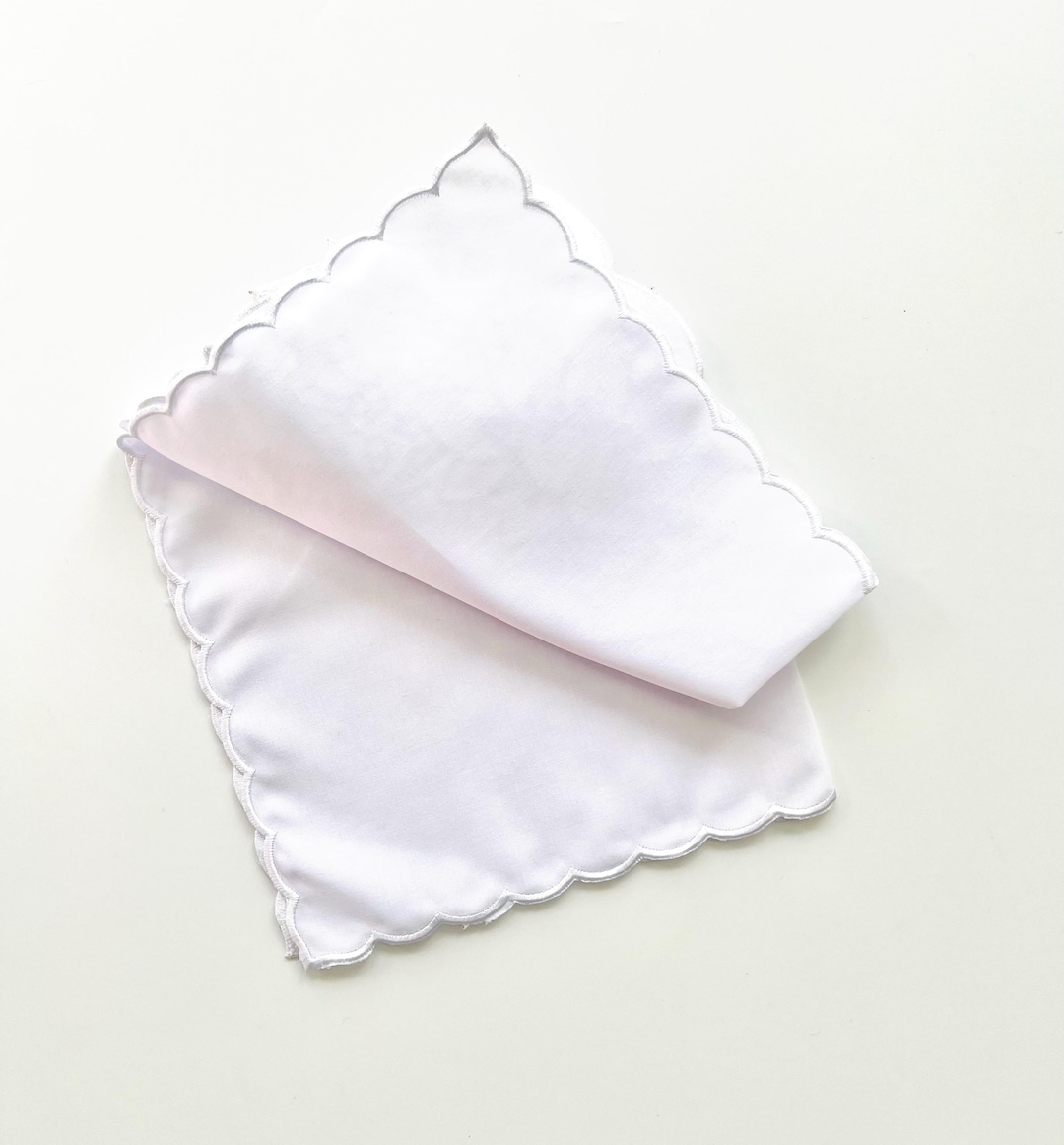 Handkerchief Embroidered 100% Cotton White 15x15" Suitable for Peruvian ...