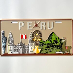 Peru License Plate, Peruvian Souvenir, Car Lover Gift, Plate Auto Tag ...