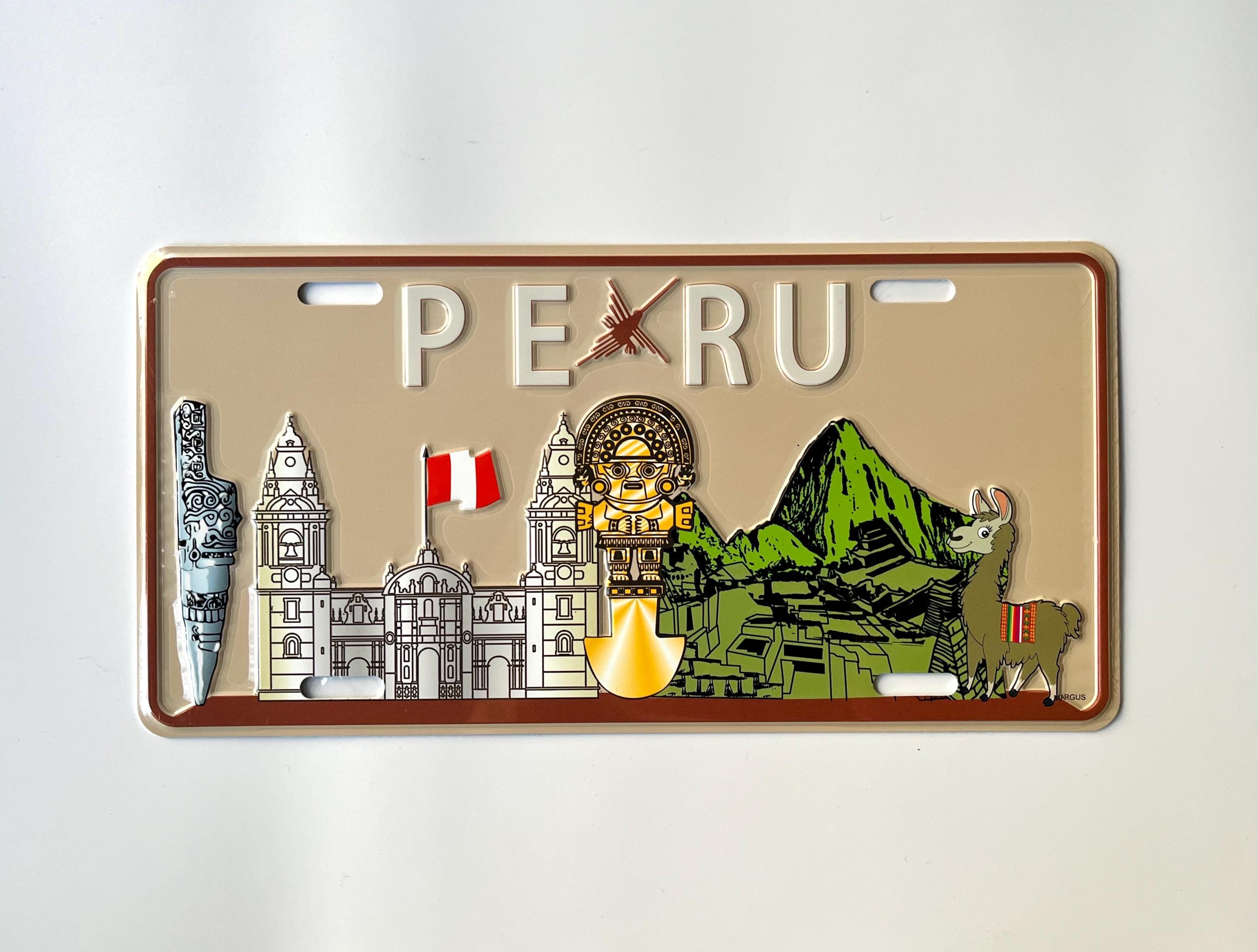 Peru License Plate, Peruvian Souvenir, Car Lover Gift, Plate Auto Tag ...