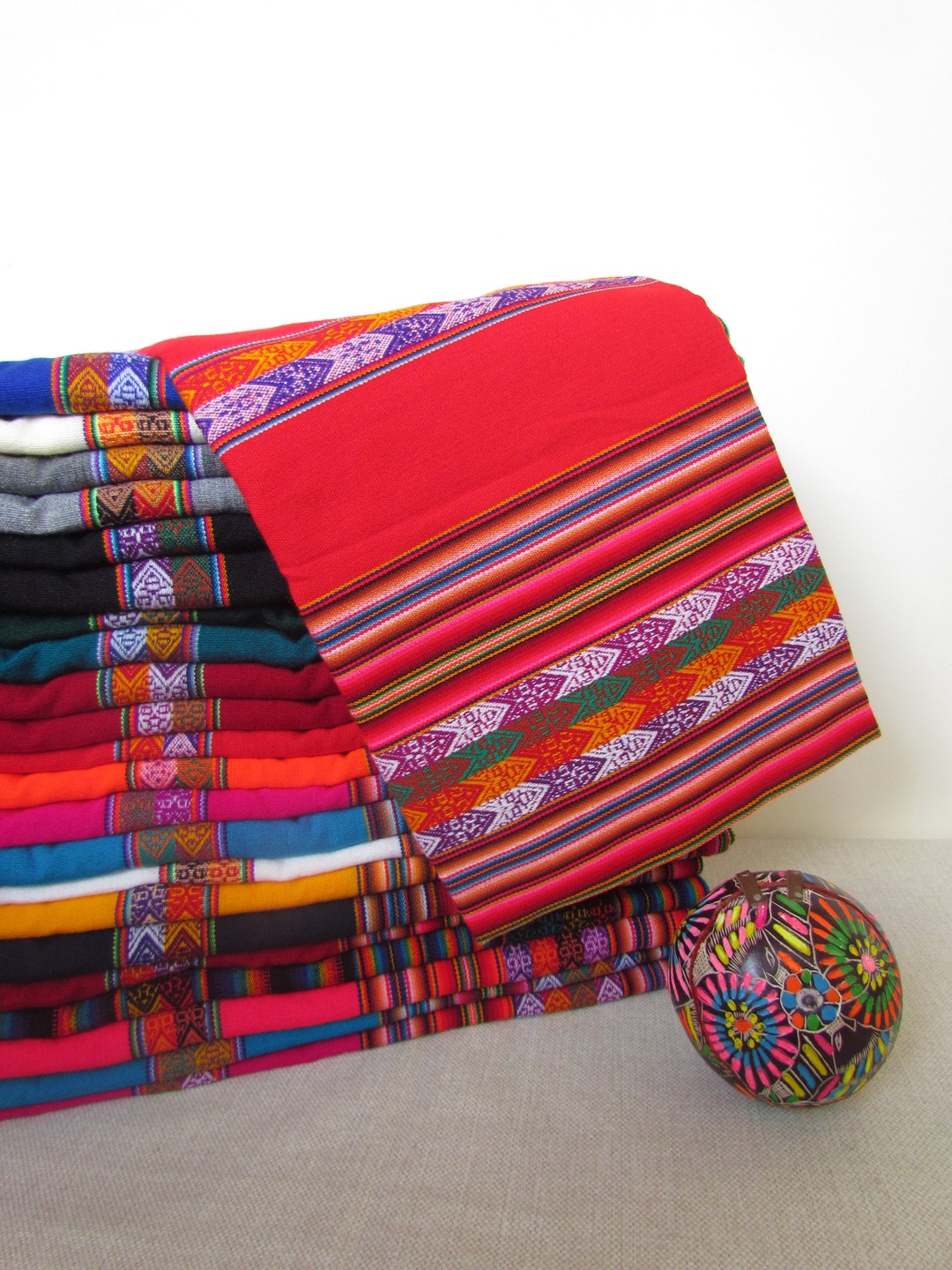 Peruvian Manta 48"x42"/bohemian Fabric/peruvian Andean Tablecloth ...