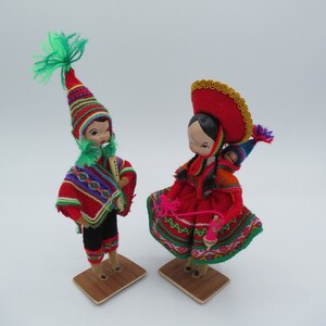Set of 2 Peruvian Handmade Dolls, Folk Art Dolls 8" Tall - Etsy